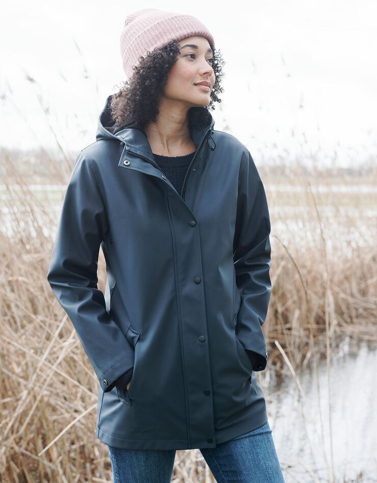 Regenjas in toile cirée van gerecycleerd polyester(**), marine ...
